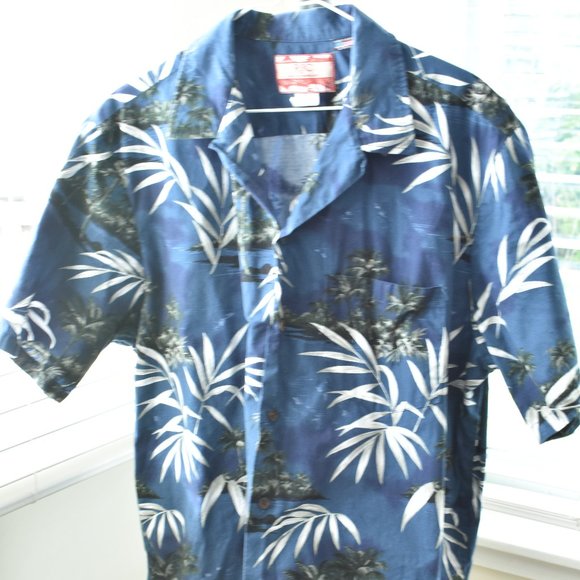 RJC | Shirts | Mens Rjc Xl Tropical Palm Hawaiian Aloha Blue Short ...